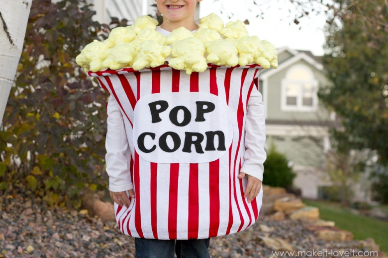 Bucket of Popcorn Costume...with HUGE popped kernels | Make It & Love It
