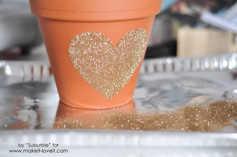 Getting Glitzy With Flower Pots - dress up your pots with glitter ...
