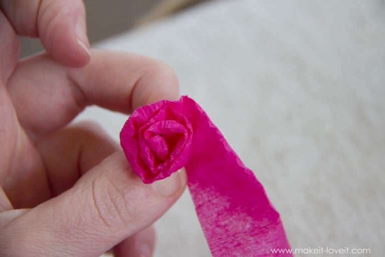 DIY Crepe Paper Rose Heart...inexpensive Valentine decor (or any time ...