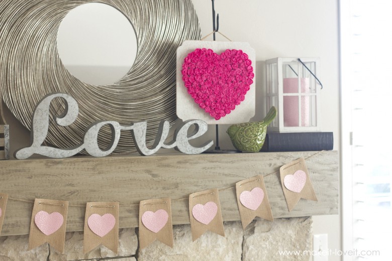 DIY Crepe Paper Rose Heart...inexpensive Valentine decor (or any time ...