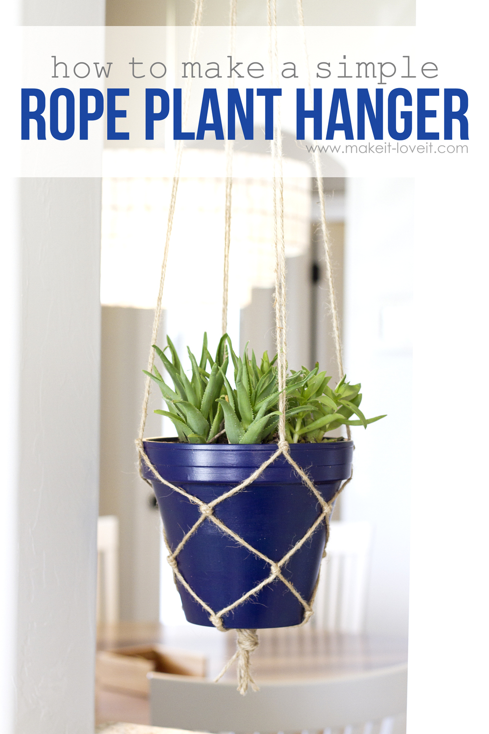 DIY Plant Hanger How To Make A Super Simple Rope Plant Hanger