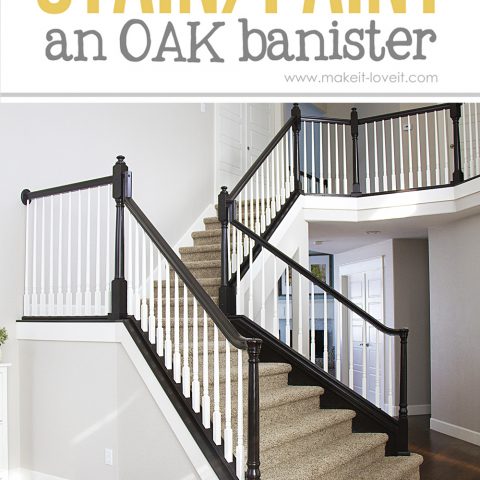 How to Paint / Stain Wood Stair Railings (Oak Banisters & Spindles ...