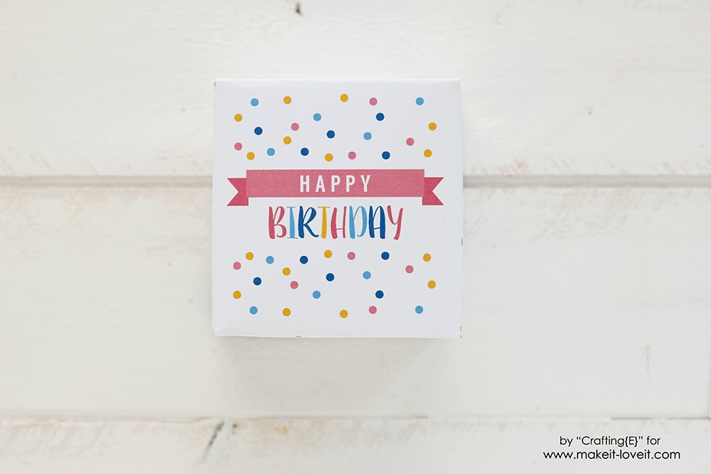 Free Printable Birthday Box Gift...quick and simple!! | Make It & Love It
